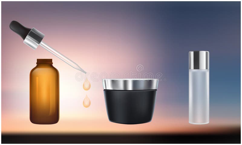 Mock Up Illustration of Various Essential Oil on Abstract Background ...