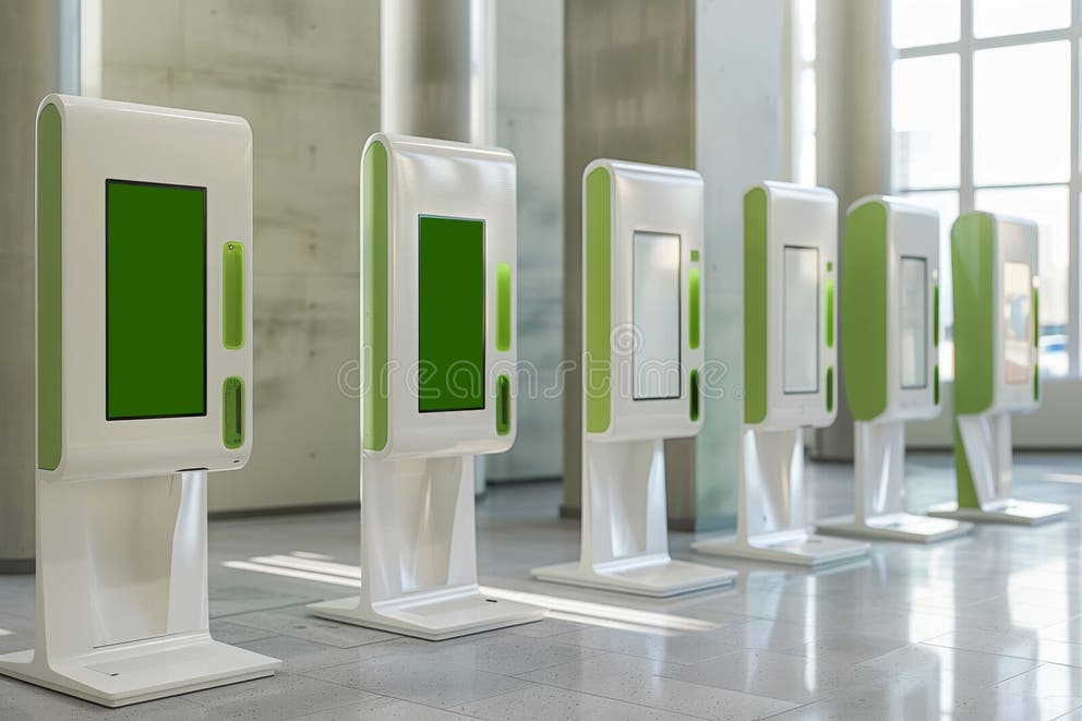 Mock Up Kiosk Machine with Blank Screen. Technology Machine for ...