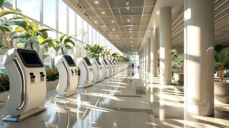 Mock Up Kiosk Machine with Blank Screen. Technology Machine for ...