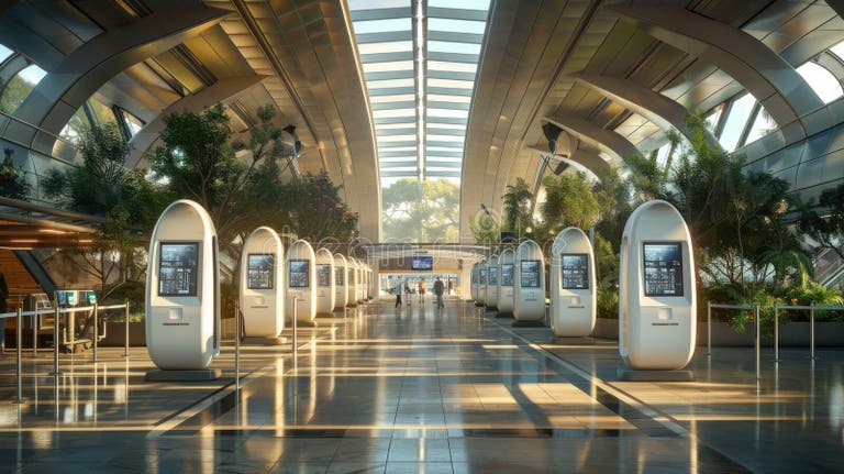 Mock Up Kiosk Machine with Blank Screen. Technology Machine for ...