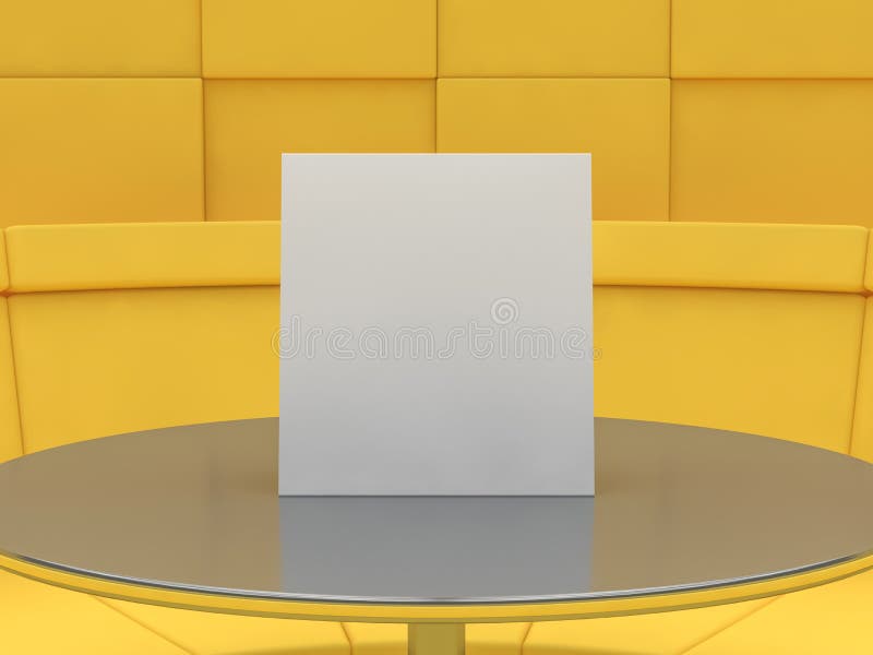 Mock Up Menu Frame on Table. 3D Stock Illustration - Illustration of ...