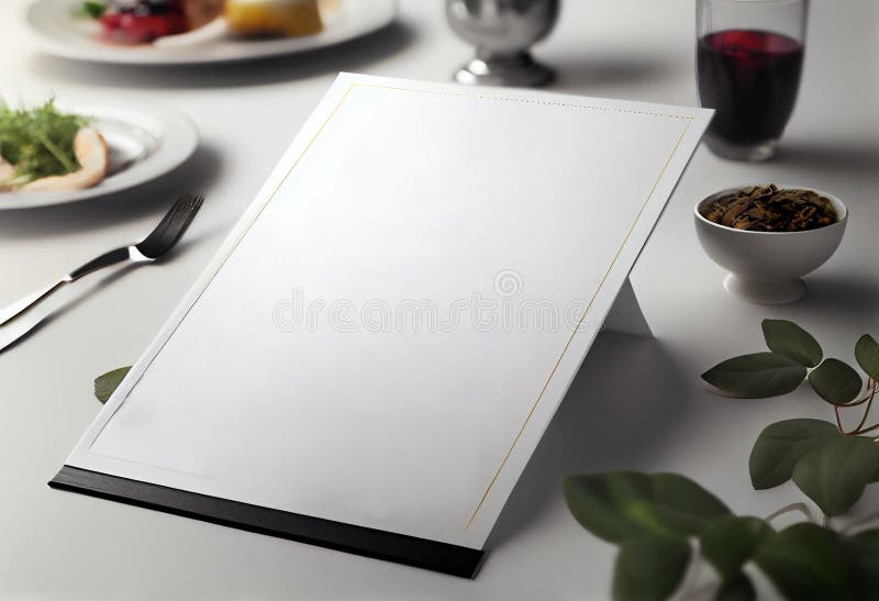 Mock Up Menu Frame Paper on the Background . AI Generated Stock ...