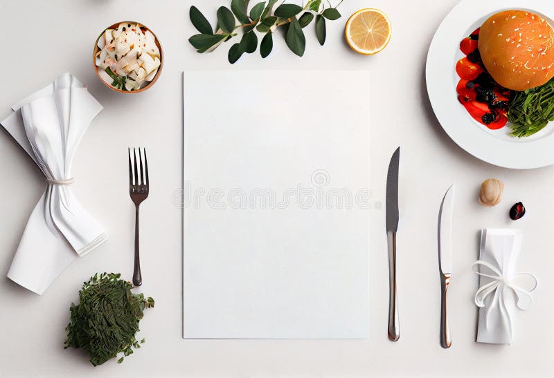 Mock Up Menu Frame Paper on the Background . AI Generated Stock ...