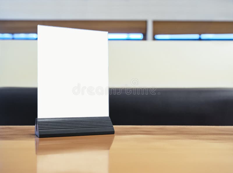 Mock Up Menu Frame on Table in Restaurant Cafe Stock Photo - Image of ...