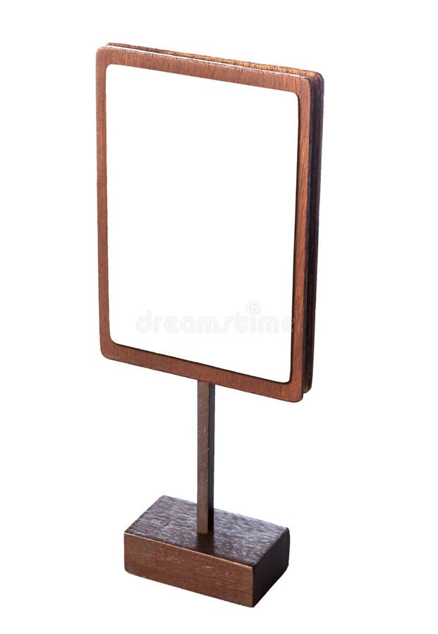 Mock Up Menu Frame Template Sign Wooden Stand Isolated Stock Photo ...