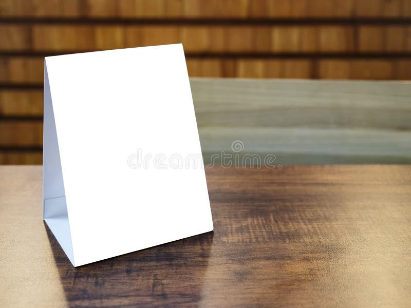 Mock Up Menu Frame Template on Table in Restaurant Cafe Stock Photo ...