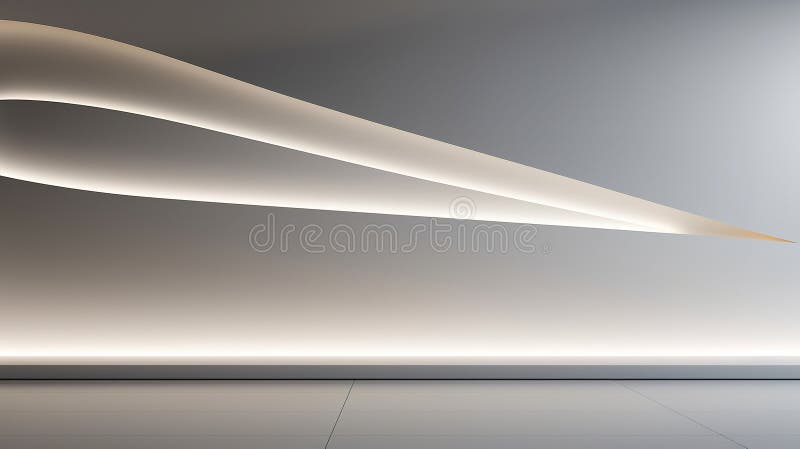 Mock Up with Minimalist White Panels, Play of Lights, Hidden Lighting ...