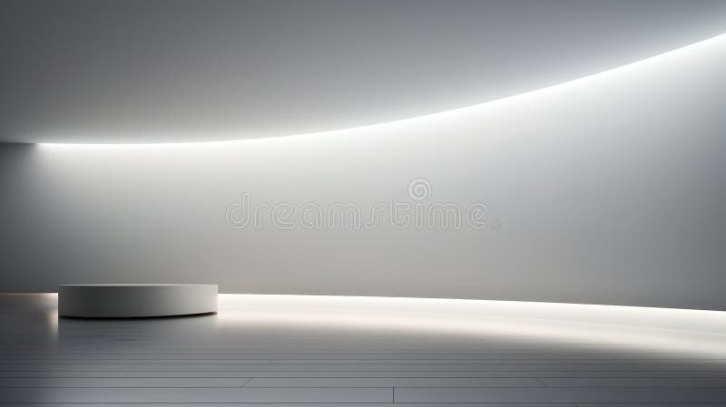 Mock Up with Minimalist White Panels, Play of Lights, Hidden Lighting ...