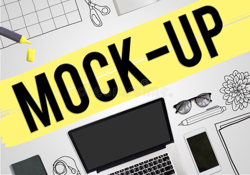 Mock Up Model Typography Object Sample Concept Stock Image - Image of ...