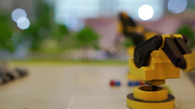 Mock Up with Models of Excavators in Motion. Stock Video - Video of ...