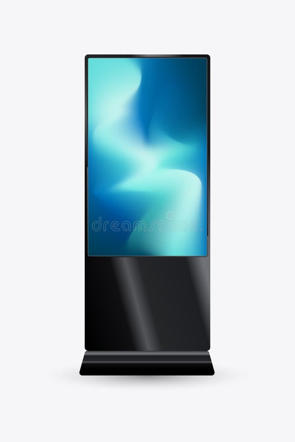 A Mock Up of Modern LED TV Screen with Gradient Blue Screen. and ...
