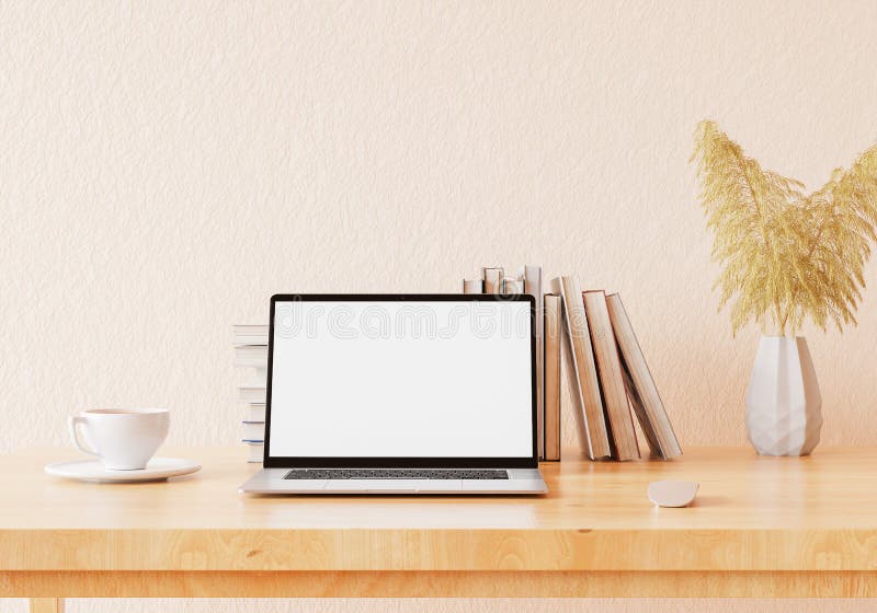 Mock Up Notebook with Modern Decorations Put on the Table in the Living ...