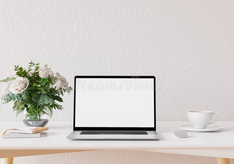 Mock Up Notebook with Modern Decorations Put on the Table in the Living ...