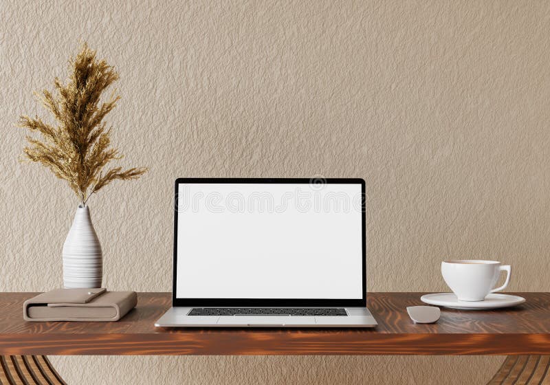 Mock Up Notebook with Modern Decorations Put on the Table in the Living ...