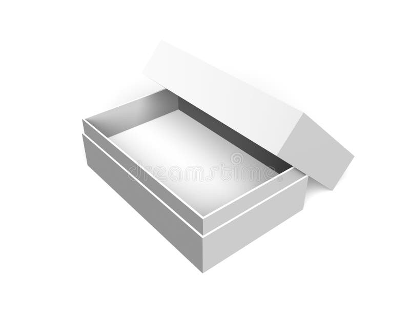Mock Up Open Box on a White Background. 3d Rendering Stock Illustration ...