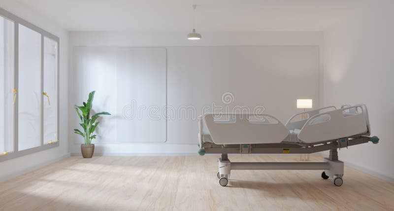 Mock Up Patient Room with Wall and Pictures Frame Design for Element ...