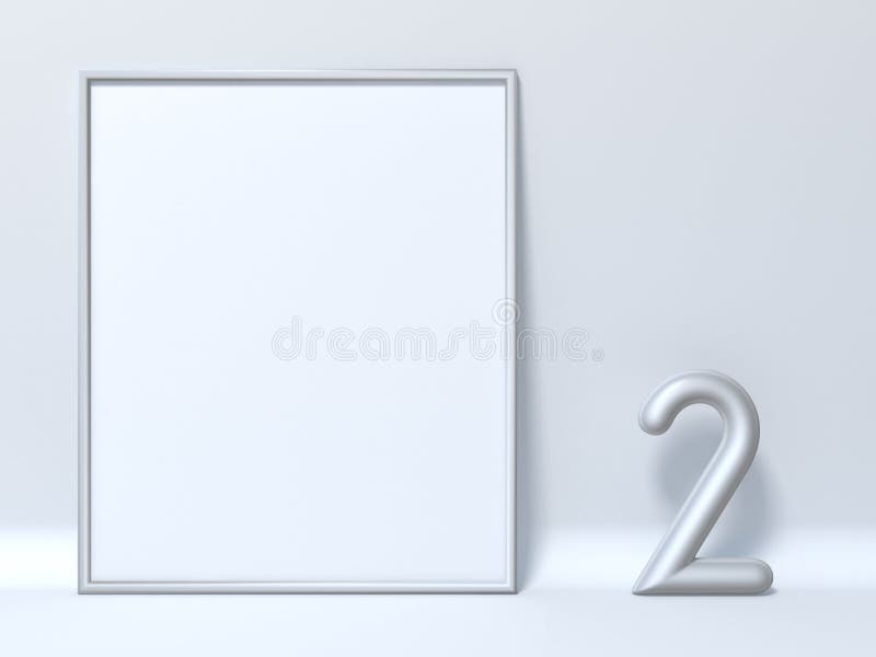 Mock Up Picture Frame Number 2 TWO 3D Stock Illustration - Illustration ...
