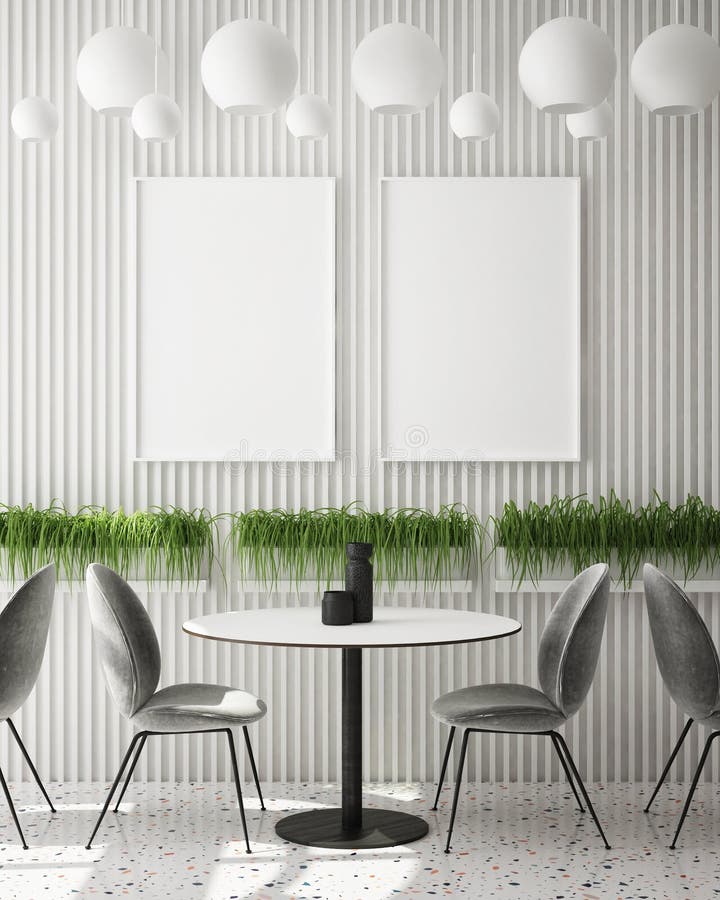 Mock Up Poster Frame in Modern Interior Background, Cafe, Restaurant ...