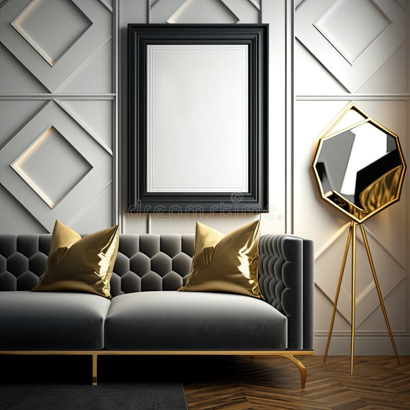 Mock-up Poster Frames in Interior Design , a Design Element Stock ...