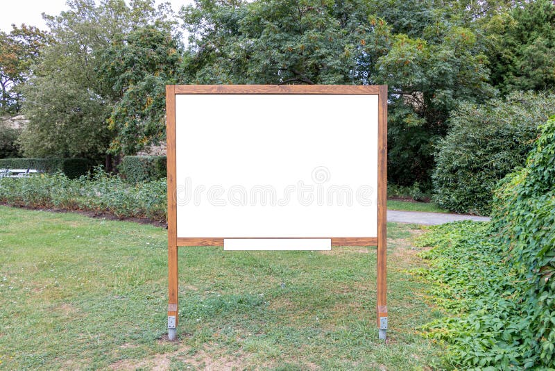 Mock Up Poster Media Template Ads Display in Public Park Stock Photo ...