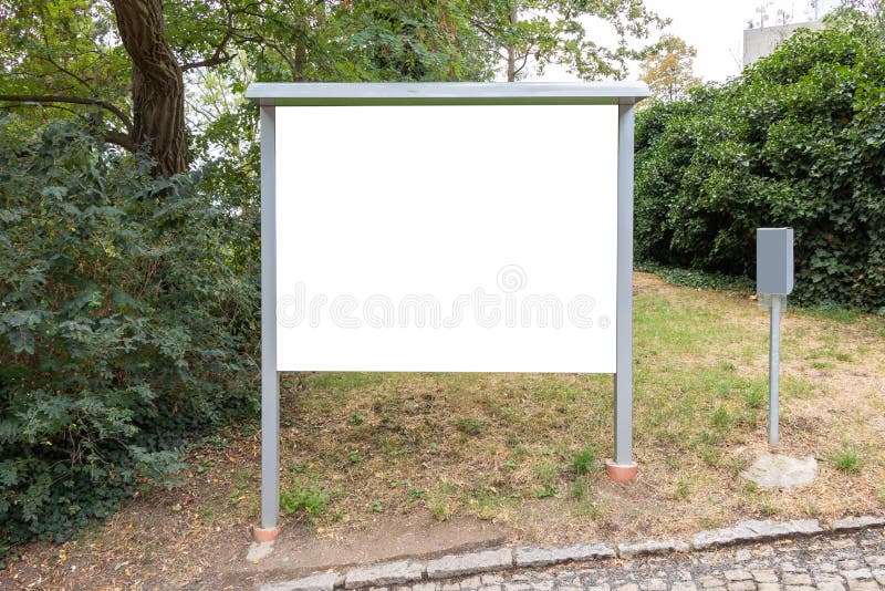 Mock Up Poster Media Template Ads Display in Public Park Stock Image ...