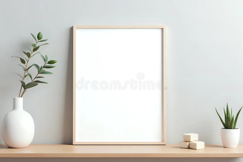 Mock Up Poster or Photo Frame on Table Minimalism Loft Desk Space ...