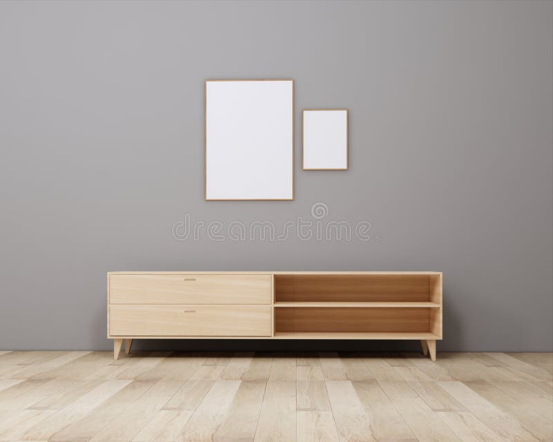 Mock Up Poster on Table in Scandinavian Style Stock Image - Image of ...