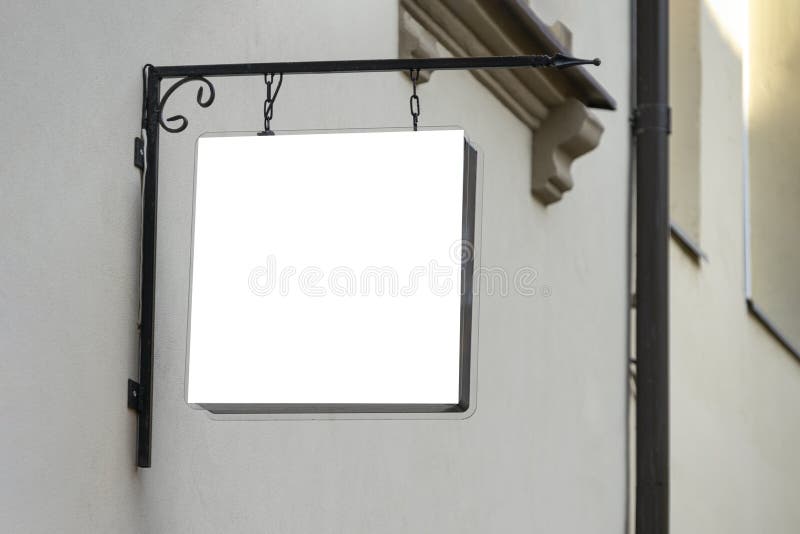 Mock Up. Rectangular Shape Signboard of Store, Shop, Restaurant, Office ...