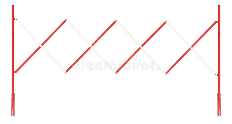 Mock Up Red and White Pattern Steel Barrier Isolated on White ...