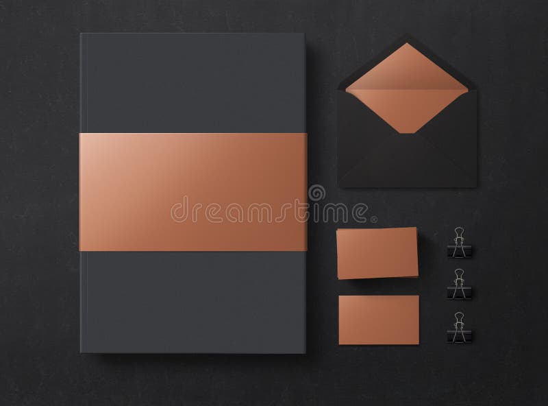 Mock Up. Set of Mock Up Elements on Black Background. Stock ...