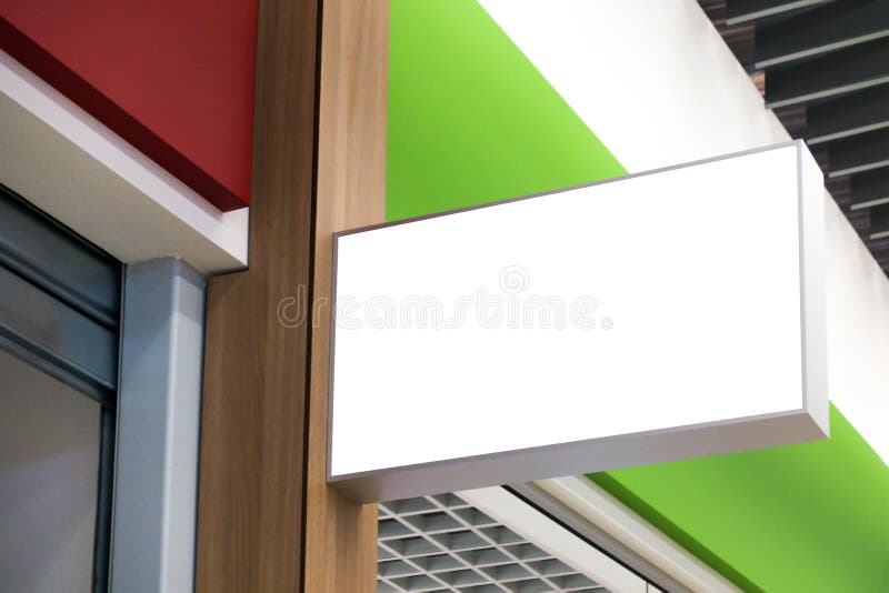 Mock Up. Signboard of Store, Shop. Rectangular Shape Stock Image ...