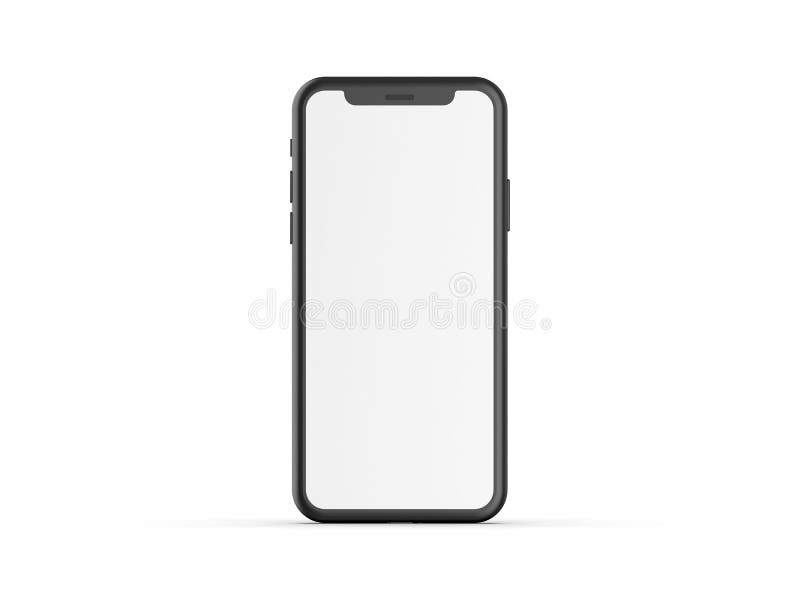 Mock Up Smart Phone Empty Screen Front View on the White Background ...
