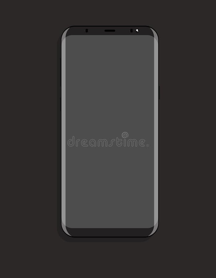 Mock Up Smartphone with Gray Screen Vector Flat Illustration Design ...