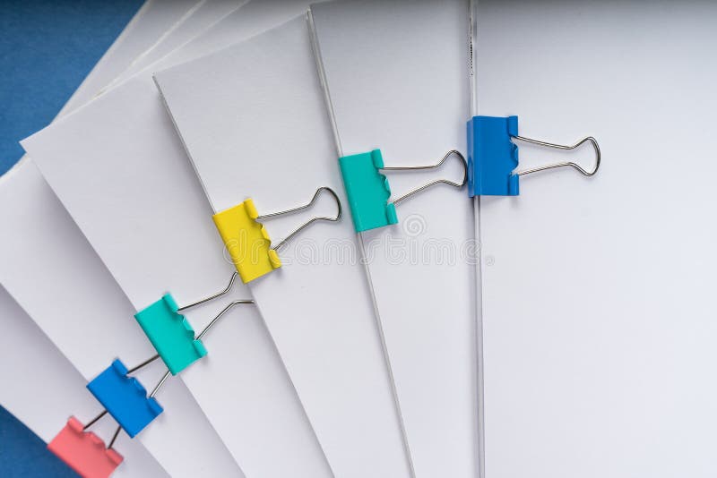 Mock Up, Stack of Papers Documents in Archives Files with Paper Clips ...