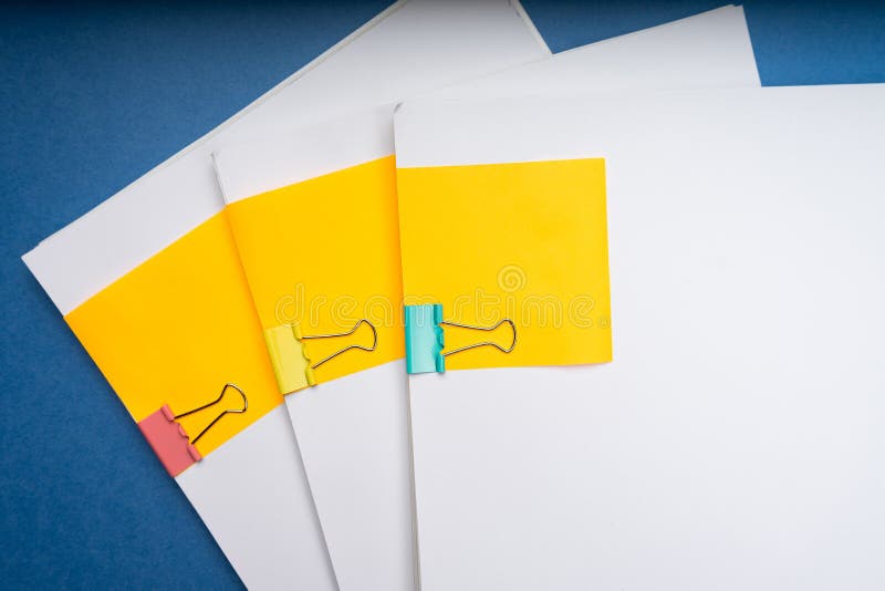 Mock Up, Stack of Papers Documents in Archives Files with Paper Clips ...