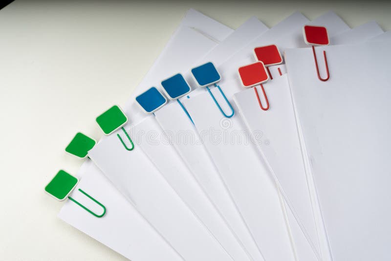 Mock Up, Stack of Papers Documents in Archives Files with Paper Clips ...