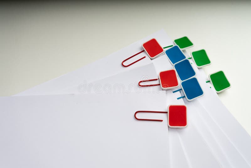 Mock Up, Stack of Papers Documents in Archives Files with Paper Clips ...