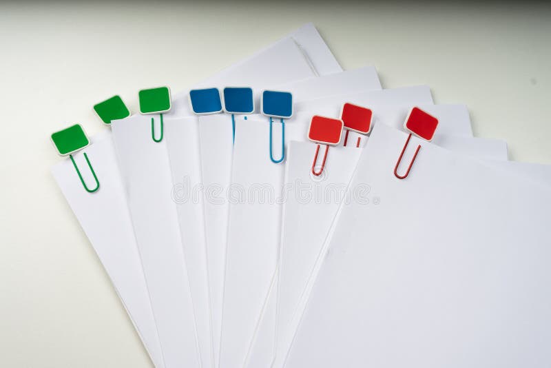 Mock Up, Stack of Papers Documents in Archives Files with Paper Clips ...