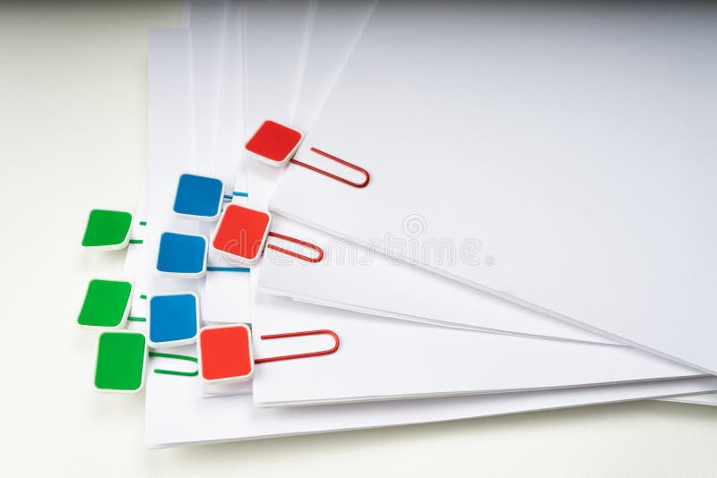 Mock Up, Stack of Papers Documents in Archives Files with Paper Clips ...