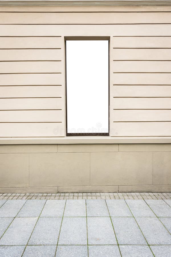 Mock Up of Store Blank Showcase Window in a City Stock Photo - Image of ...