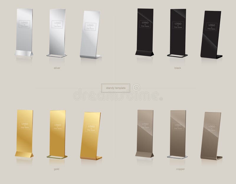 Mock Up Template Stand Banner Shield Display or Light Box Ready for ...