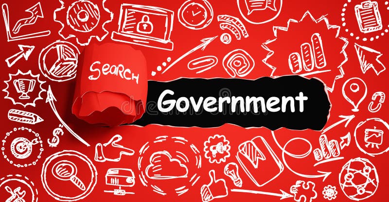 Mock Up with Torn Paper Government Text Stock Illustration ...