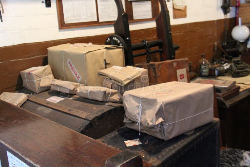 Railway Postal Parcel Office. Stock Image - Image of station, furniture ...