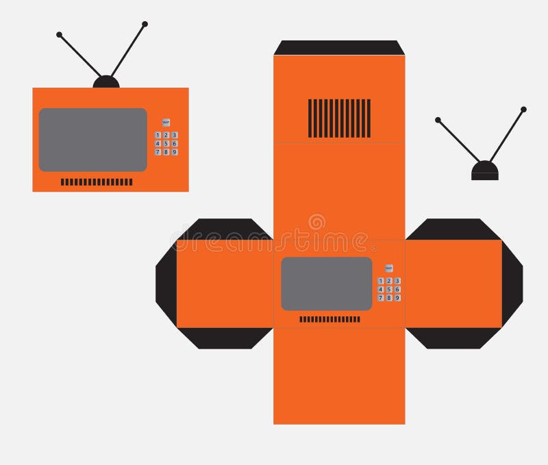 Mock up vintage television stock illustration. Illustration of mock ...