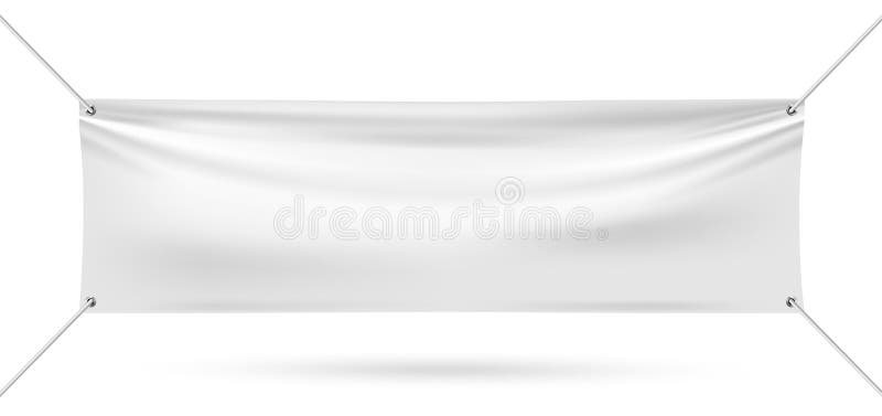 Mock Up Vinyl Banner on White Background Vector Illustration Stock ...
