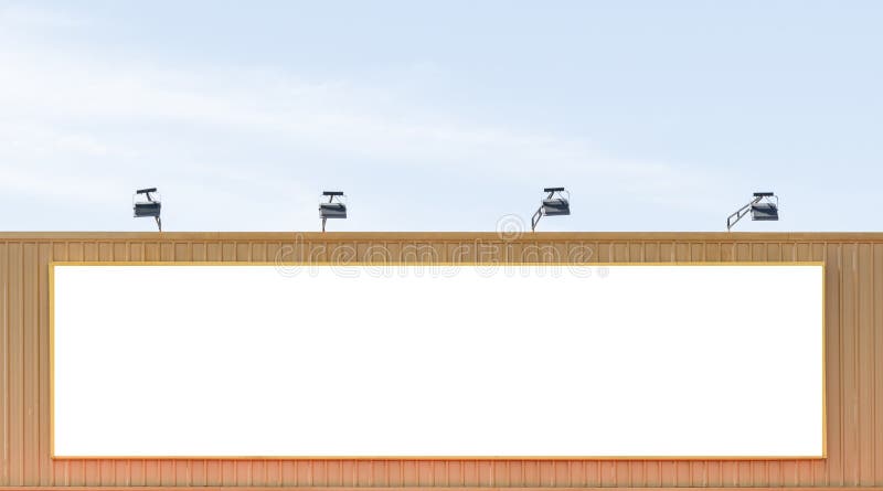 Mock Up White Background Horizontal Billboard on Yellow Building with ...