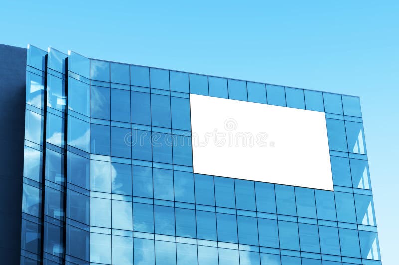 Mock Up White Large LED Display Billboard on Tower Building .clipping ...