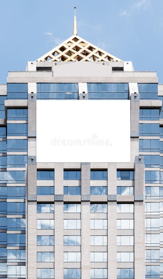 Mock Up White Large LED Display Horizontal Billboard on Tower Building ...