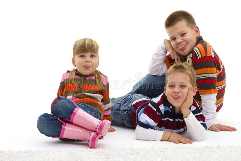 Mocking Children with Laptop Stock Photo - Image of domestic, girl: 9688948