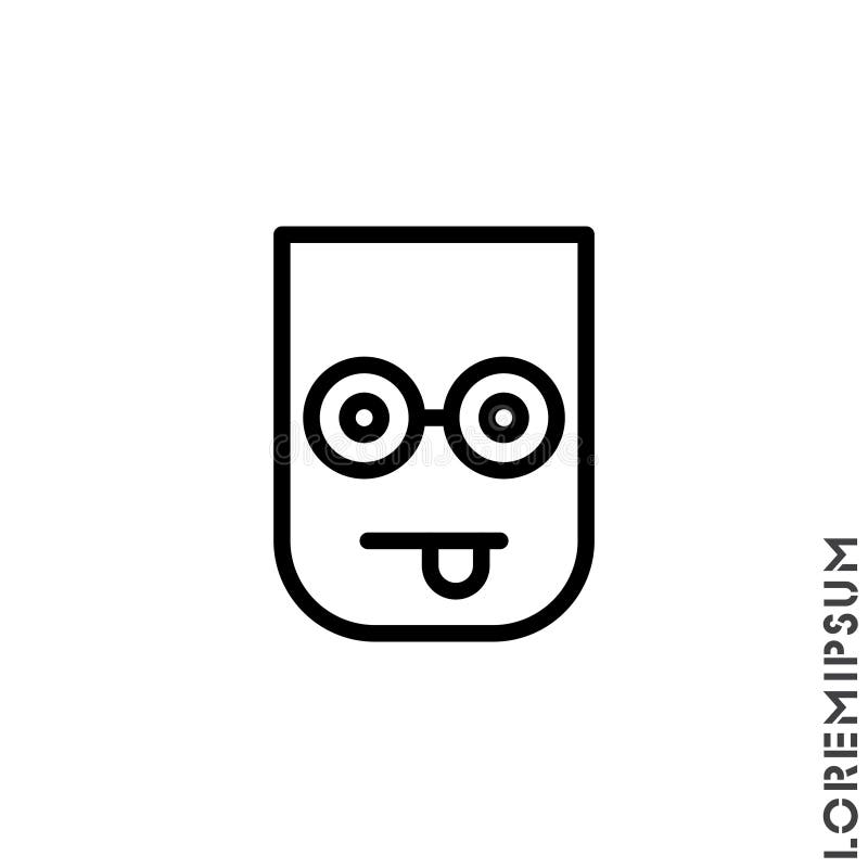 Mocking Funny Humor Emoticon Icon Vector Illustration. Outline Stock ...